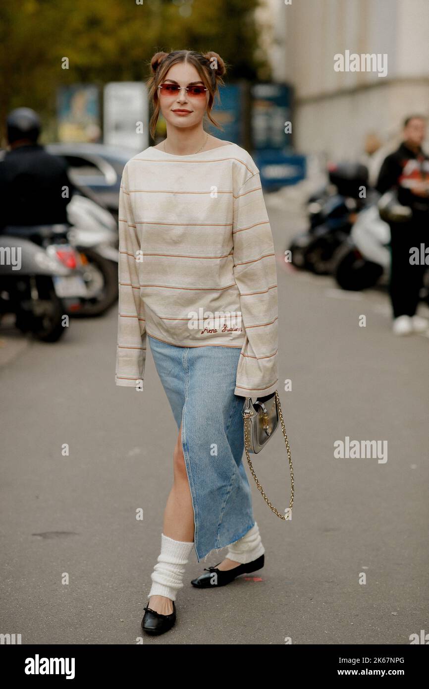 Street style, Allegra Shaw arriving at Acne Spring Summer 2023 show ...