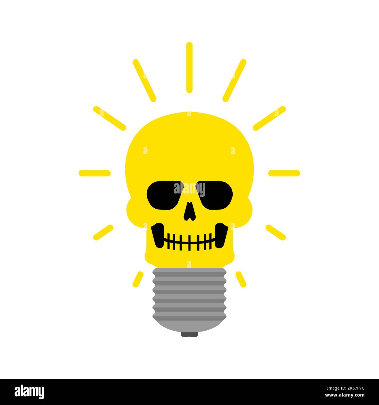 Skull light bulb dead idea. Vector illustration Stock Vector Image ...