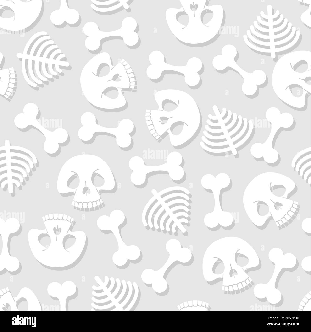 Skull cartoon Pattern seamless. funny skeleton Background. bone texture ...