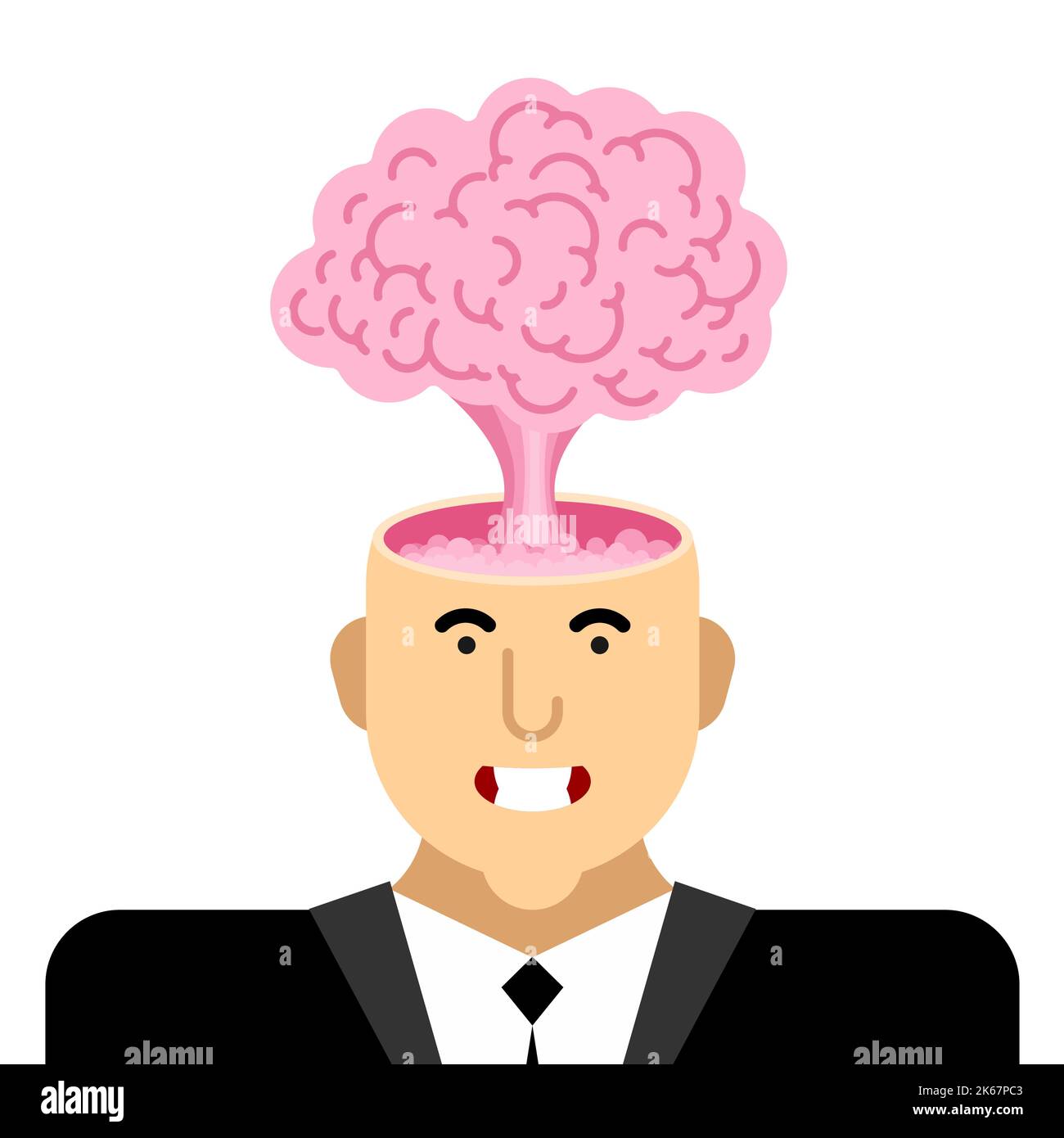 Explosion of brain in an open head. Vector illustration Stock Vector ...