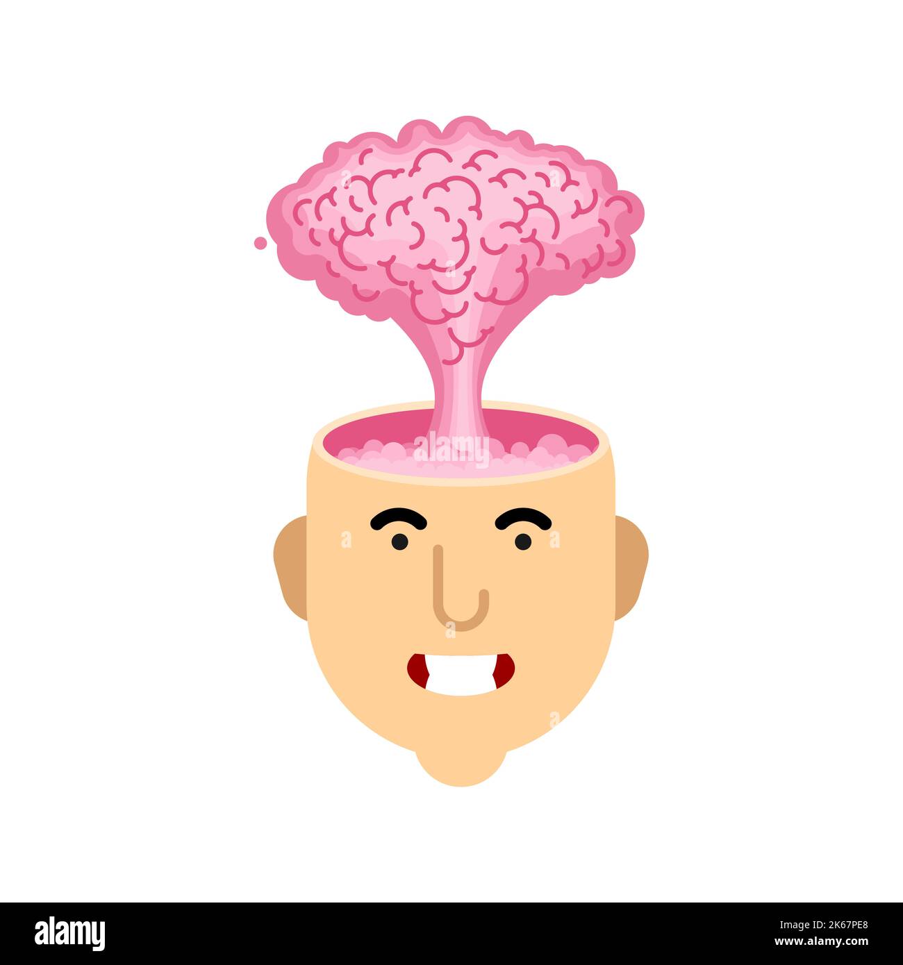 Explosion Of Brain In An Open Head Vector Illustration Stock Vector Image And Art Alamy