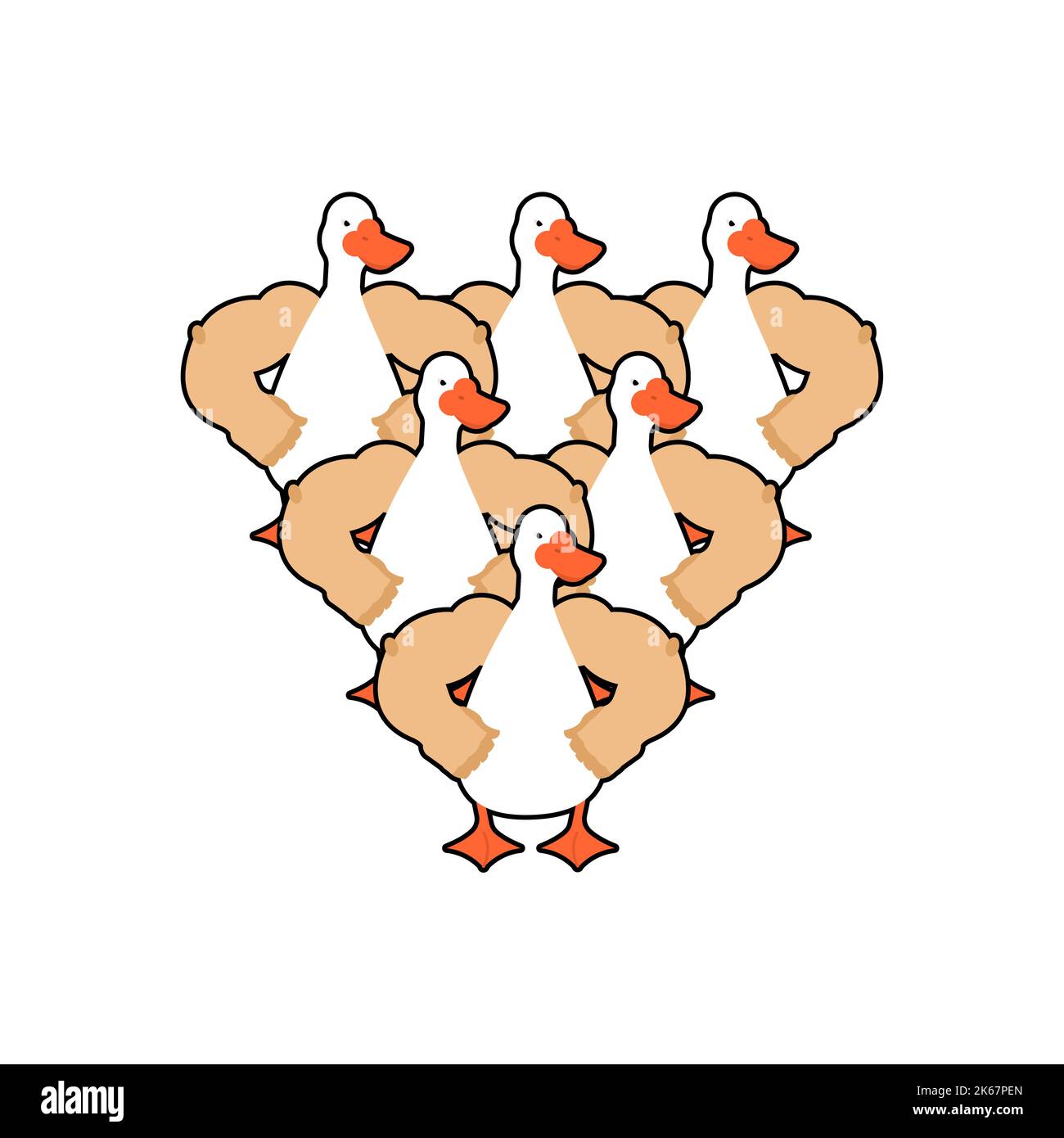 Strong goose Gang. Powerful waterfowl group. Vector illustration Stock ...