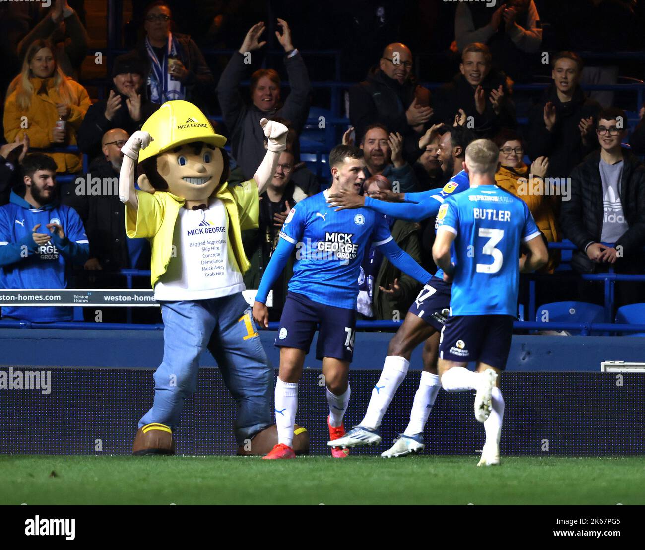Peterborough, UK. 11th Oct, 2022. Harrison Burrows (PU), left ...