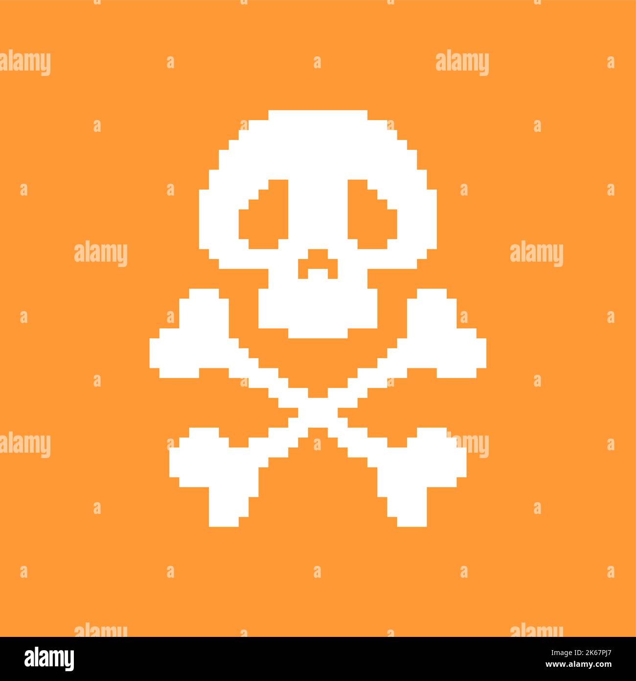 Pixel art Skull cartoon. 8 bit funny skeleton head. pixelated Vector ...