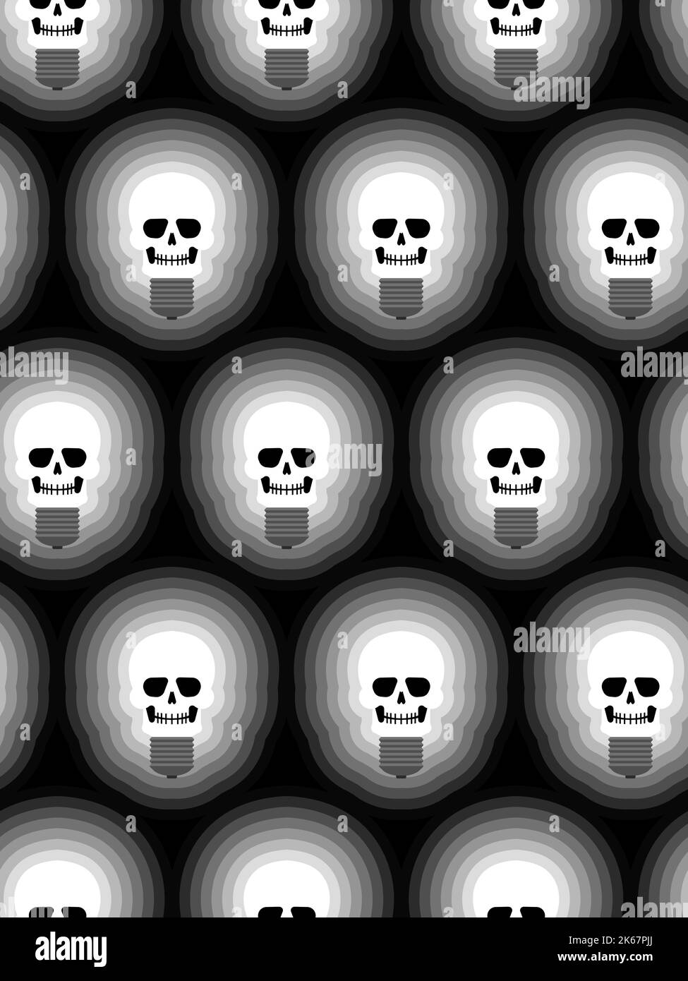 Skull light bulb Pattern seamless. Concept dead idea Background. Vector ...