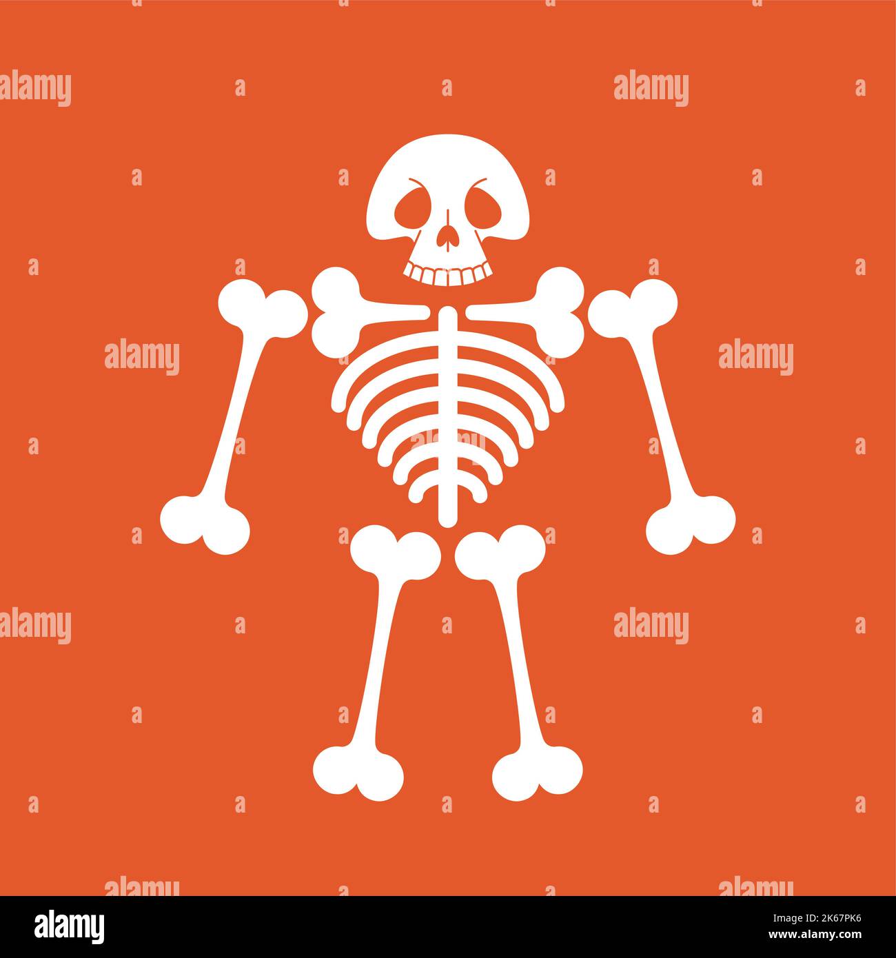 Skeleton cartoon isolated. Skull funny head. Vector illustration Stock ...