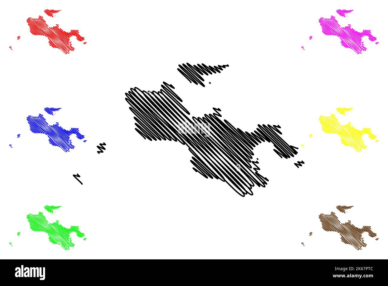 Praslin island (Republic of Seychelles, Indian Ocean, Inner Islands) map vector illustration ...