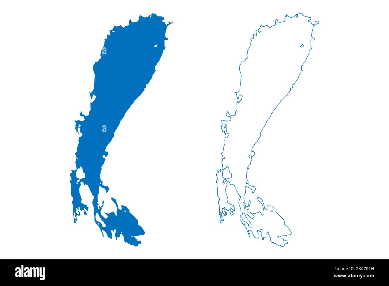 Lake Neusiedl (Austria, Hungary) map vector illustration, scribble ...