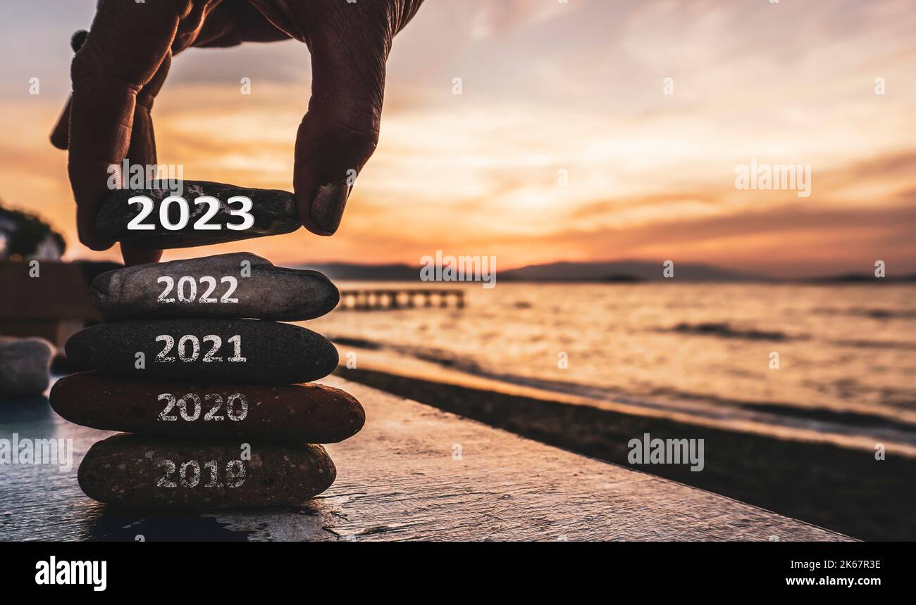 Happy new year 2023 replace old 2022. New Year 2023 is coming concept ...