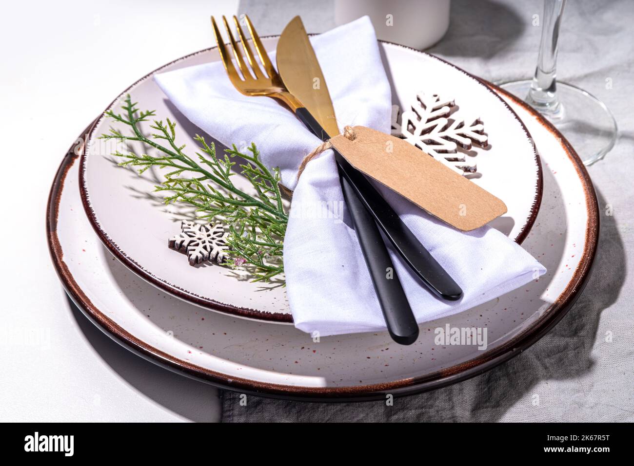 Christmas, New Year, Thanksgiving winter holiday table setting for ...