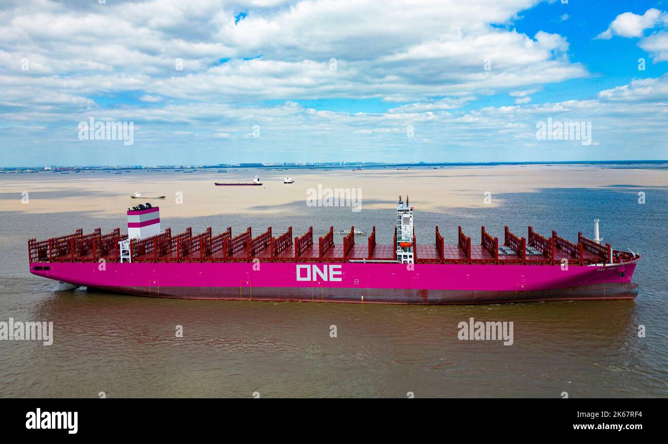 SUZHOU, CHINA - OCTOBER 12, 2022 - The "ONE FREEDOM" container ship ...