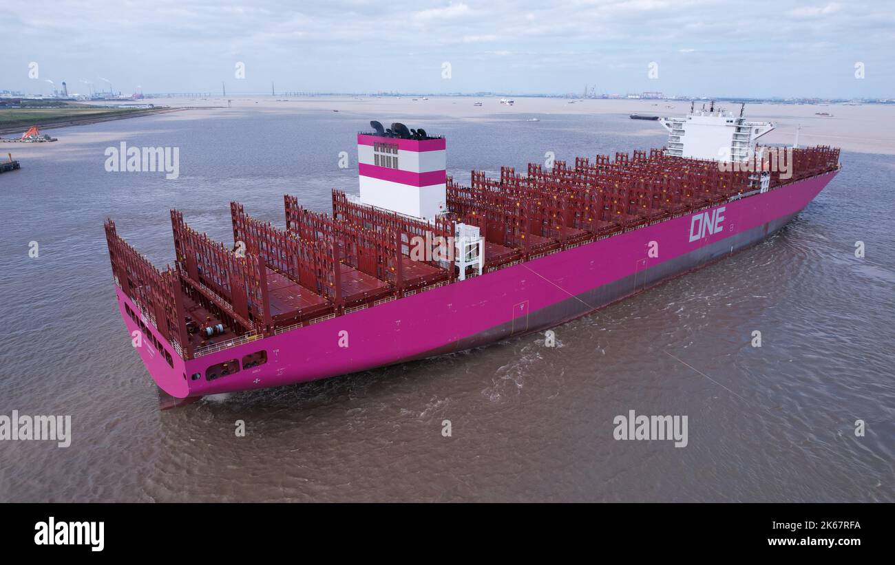 SUZHOU, CHINA - OCTOBER 12, 2022 - The "ONE FREEDOM" container ship ...