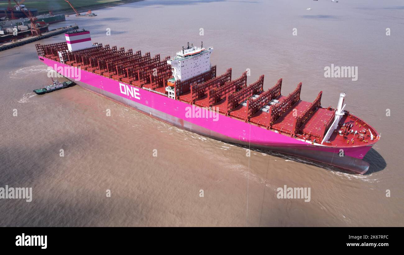 SUZHOU, CHINA - OCTOBER 12, 2022 - The "ONE FREEDOM" container ship ...