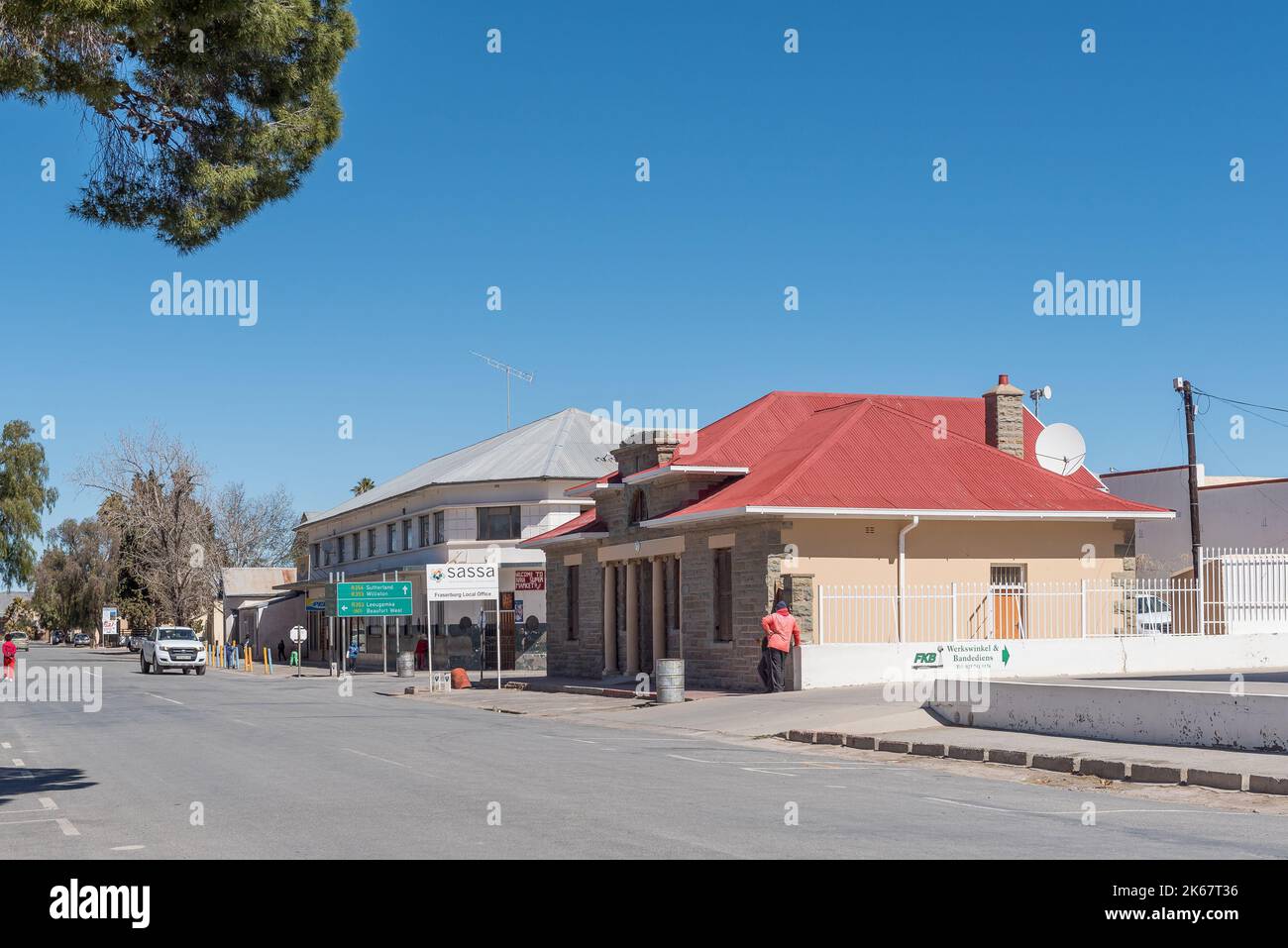 FRASERBURG, SOUTH AFRICA - SEP 3, 2022: A street scene, with businesses ...