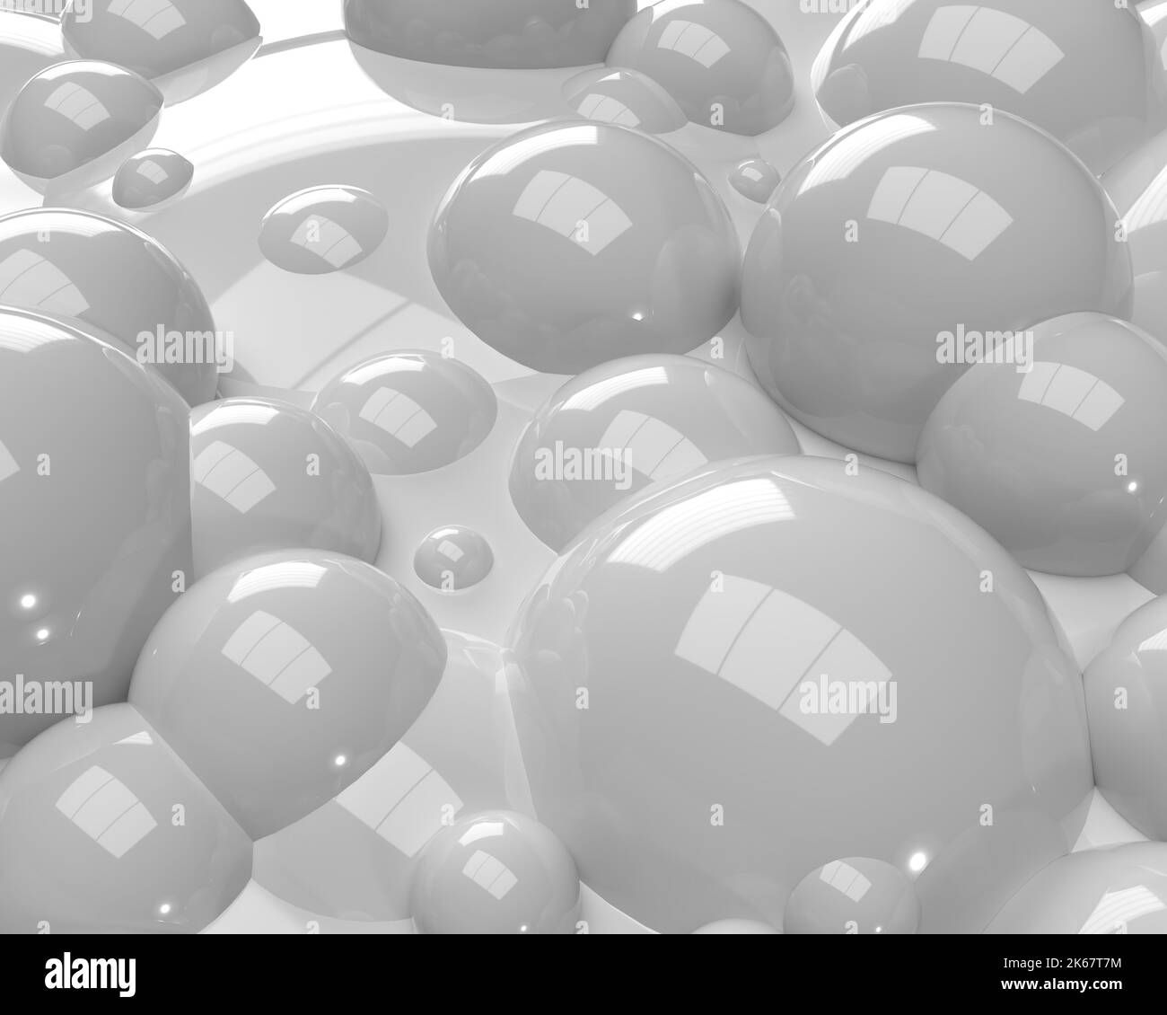 White shiny bubbles. Texture. 3d illustration Stock Photo - Alamy