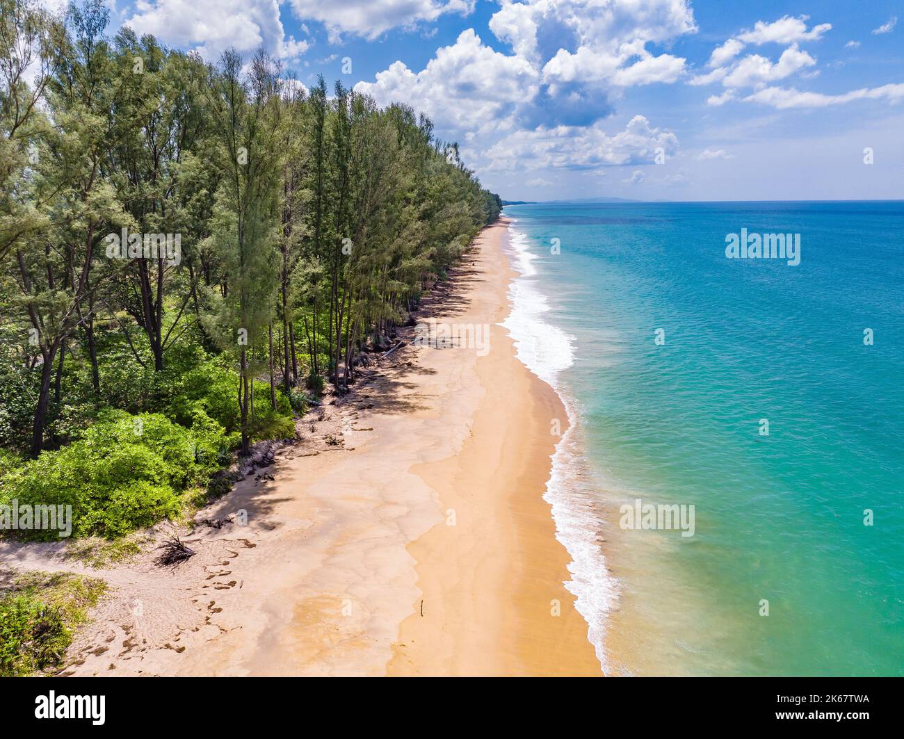 Aerial view of Khao Lampi Hat Thai Mueang National Park in Khao Lak ...