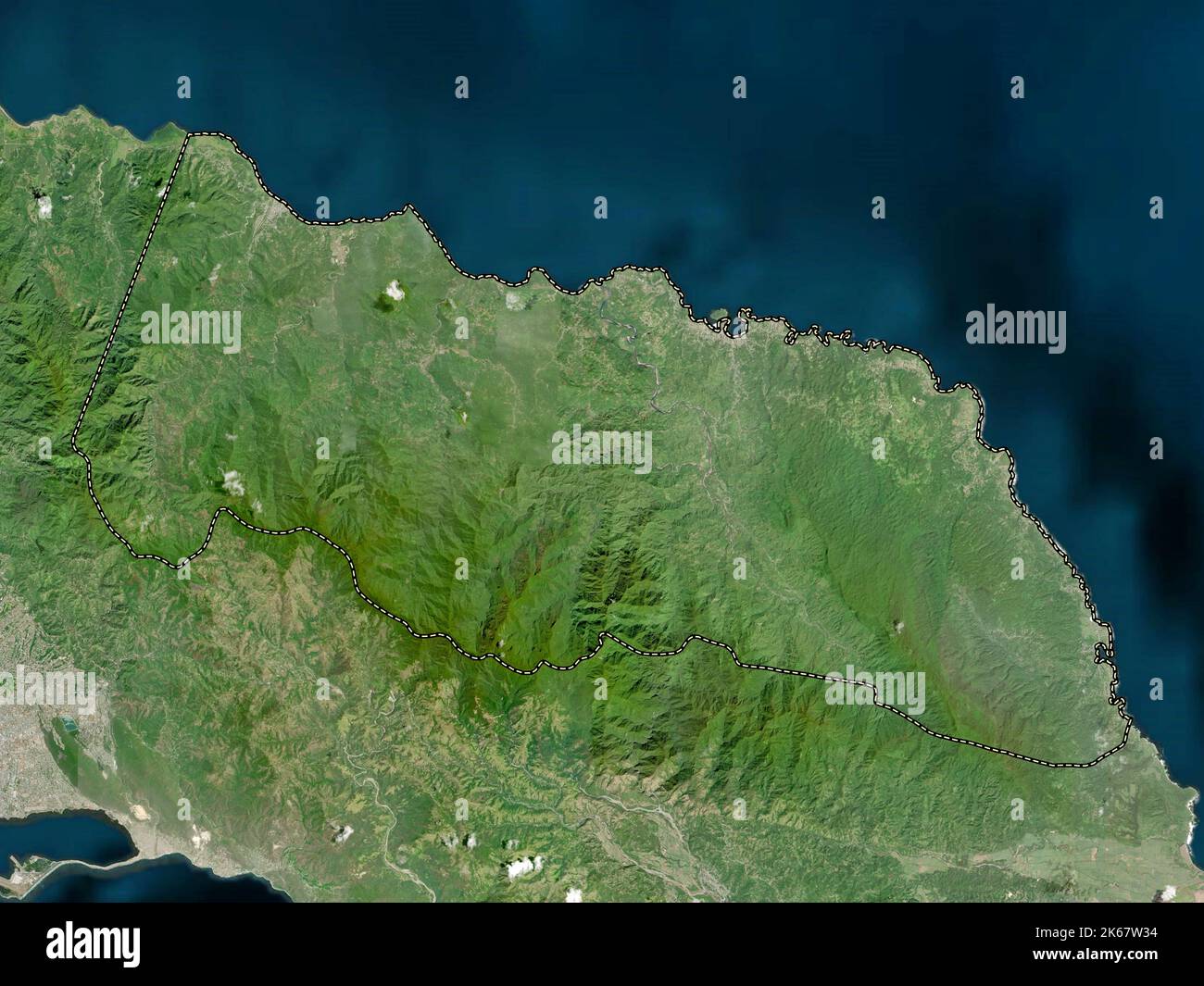 Portland, parish of Jamaica. High resolution satellite map Stock Photo ...