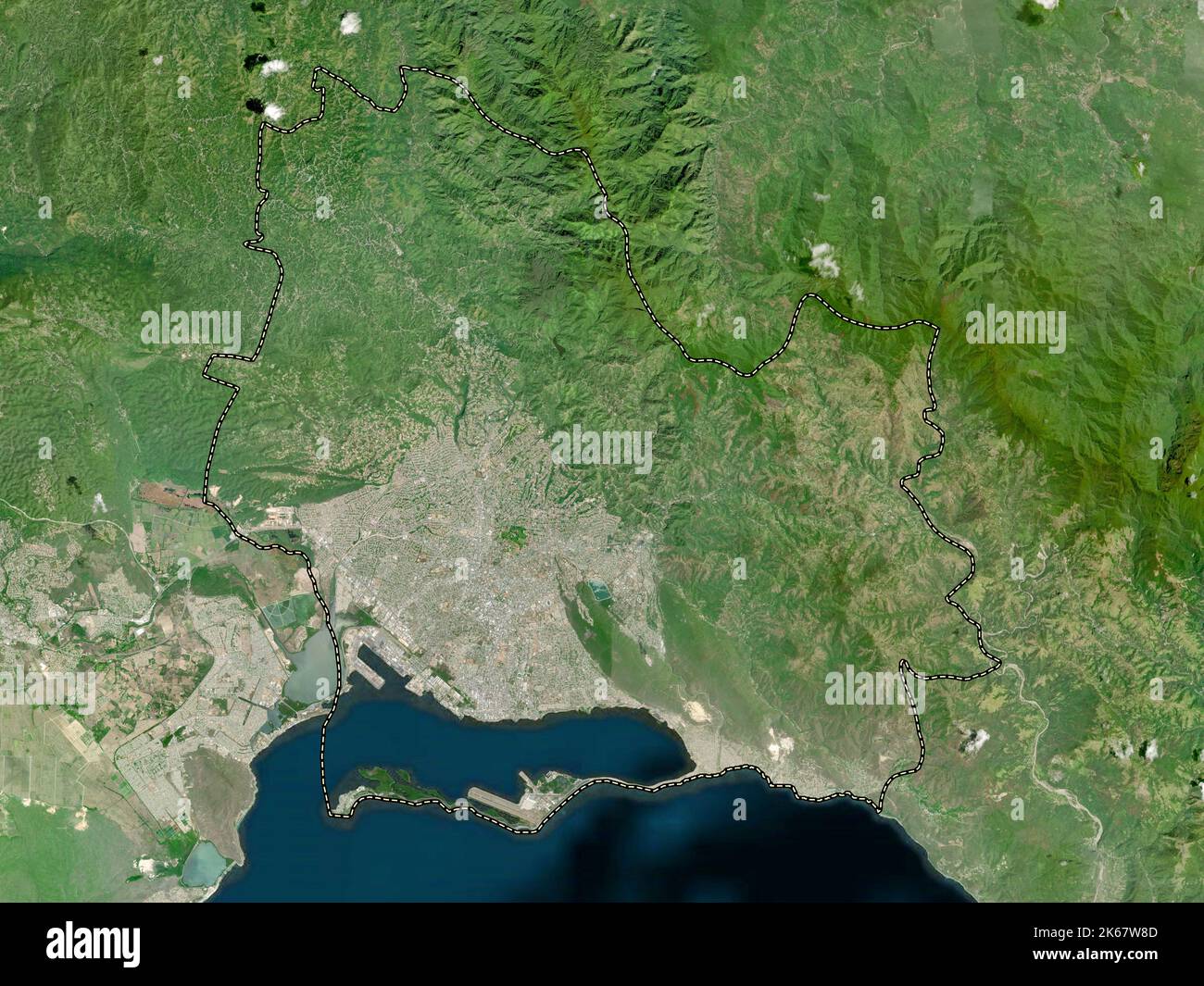 Saint Andrew, parish of Jamaica. High resolution satellite map Stock ...