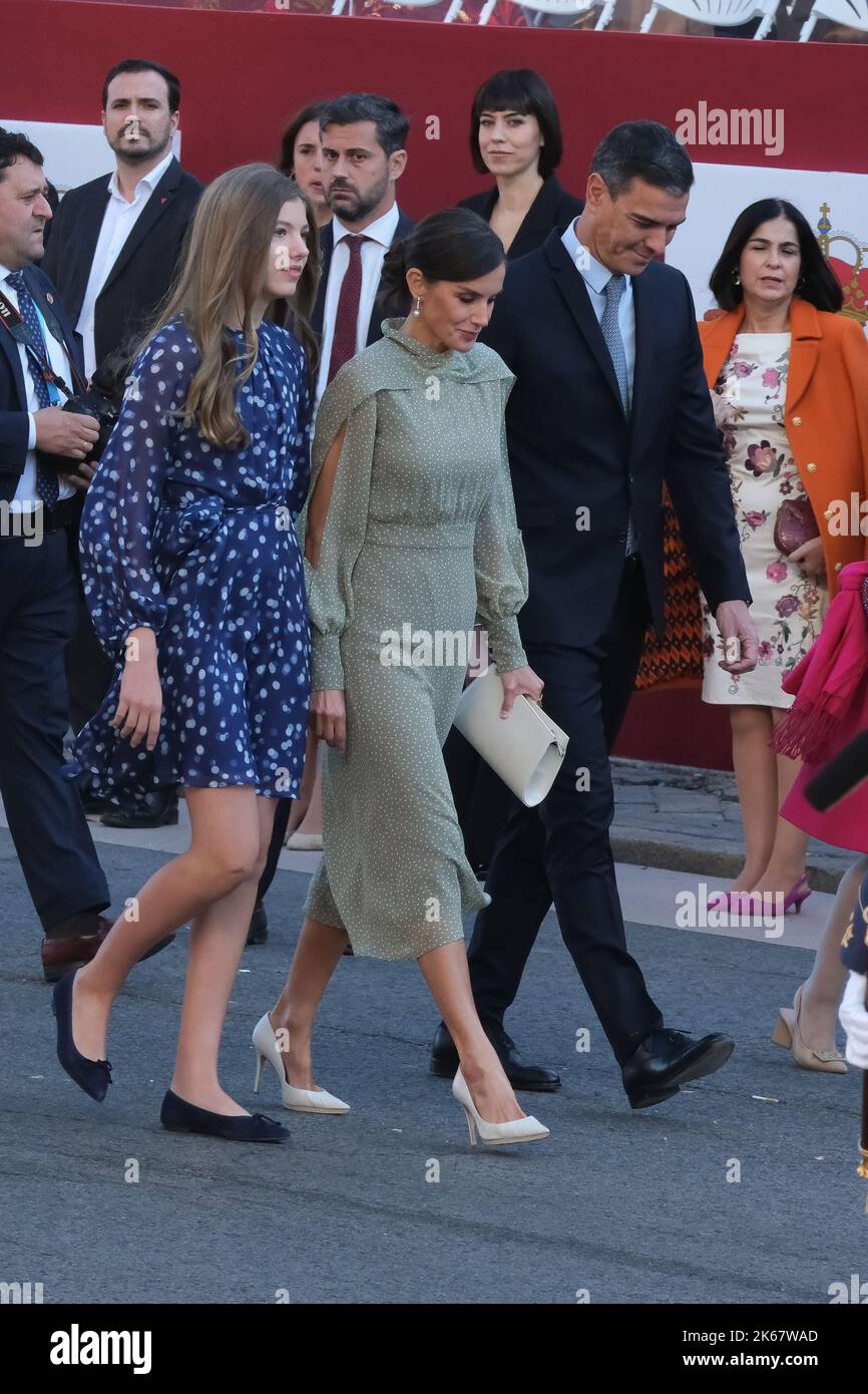 Madrid, Spain. 12th Oct, 2022. (L-R) Princess Sofia, Queen Letizia of ...