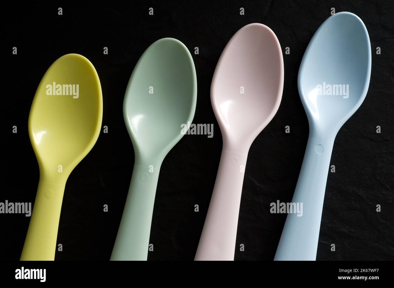 Macro of Pastel Colored Baby Spoons Horizontal Stock Photo - Alamy