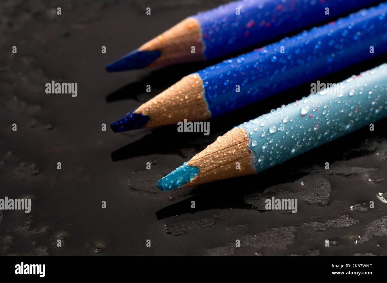 Macro of the Color Blue Coloring Crayons Horizontal Stock Photo - Alamy