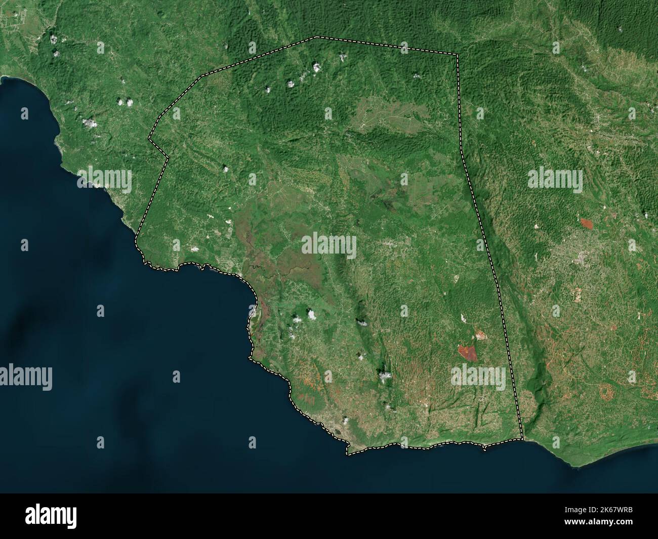 Saint Elizabeth, parish of Jamaica. Low resolution satellite map Stock ...