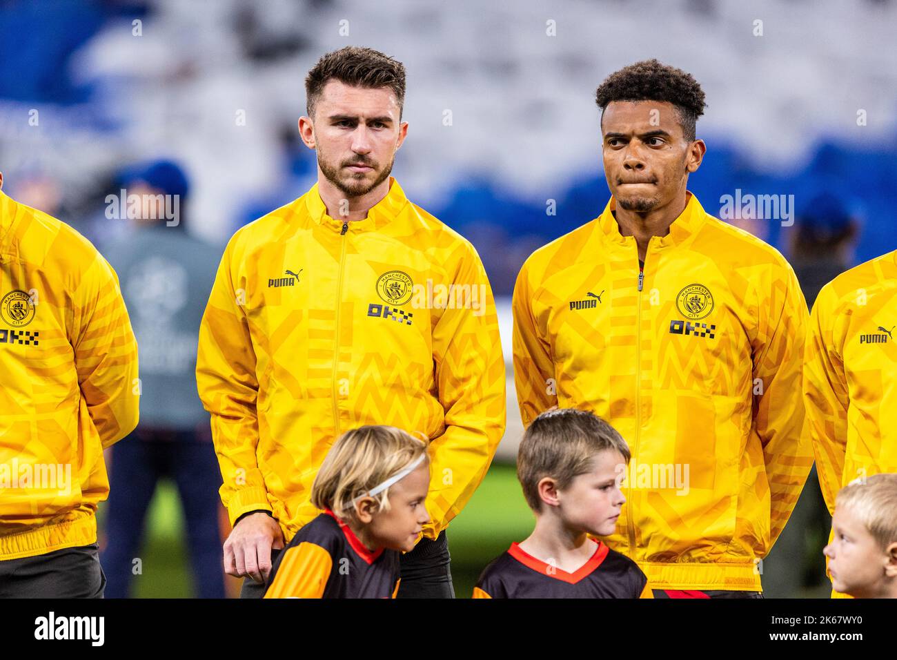 Copenhagen, Denmark. 11th Oct, 2022. Aymeric Laporte (L) and Manuel ...