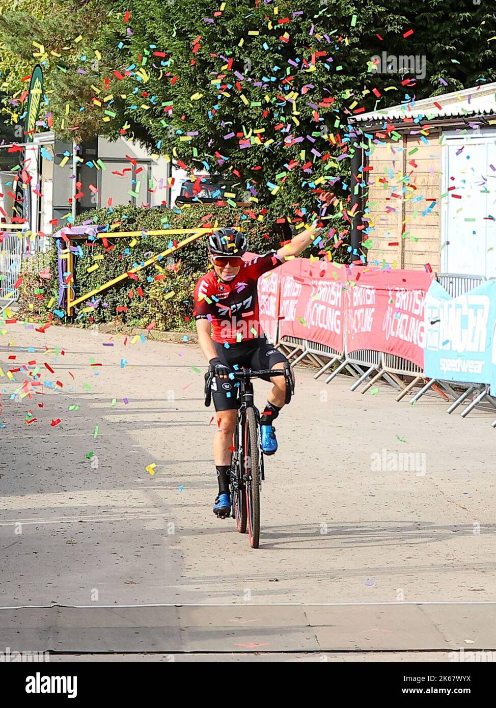 09.10.2022 Derby, England. Cyclocross. Anna Kay (777) on her way to ...