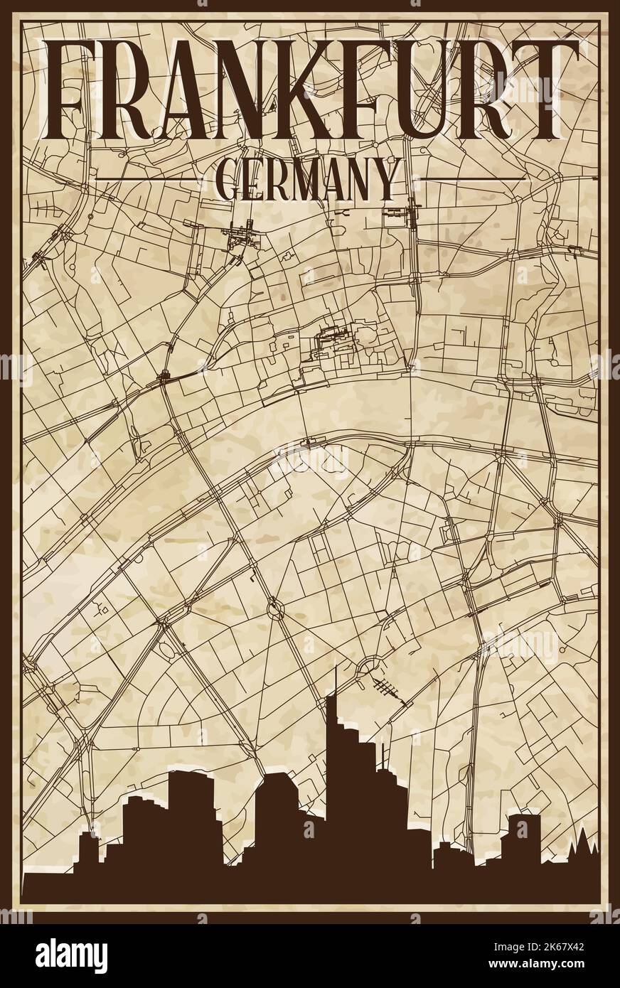 Retro frankfurt am main map Stock Vector Images - Alamy