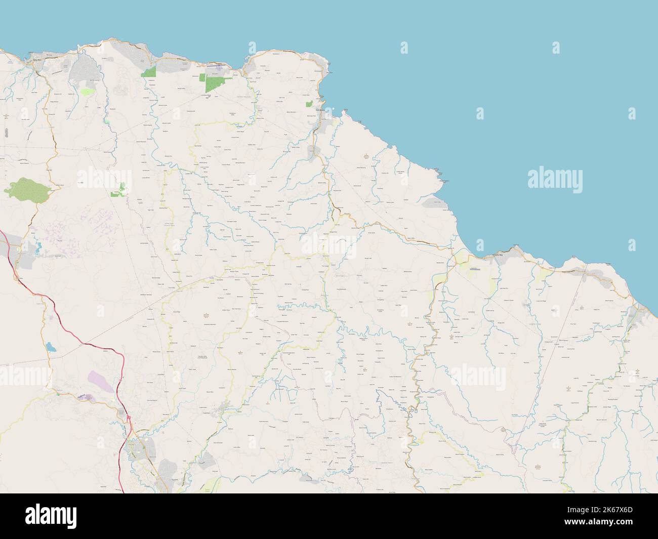 Saint Mary, parish of Jamaica. Open Street Map Stock Photo - Alamy