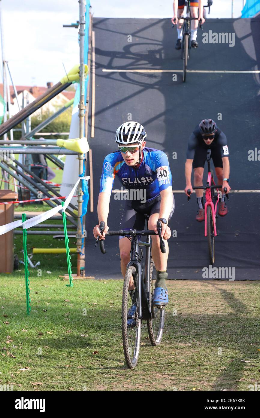 09.10.2022 Derby, England. Cyclocross. Finn Mansfield (Clash Racing) in ...