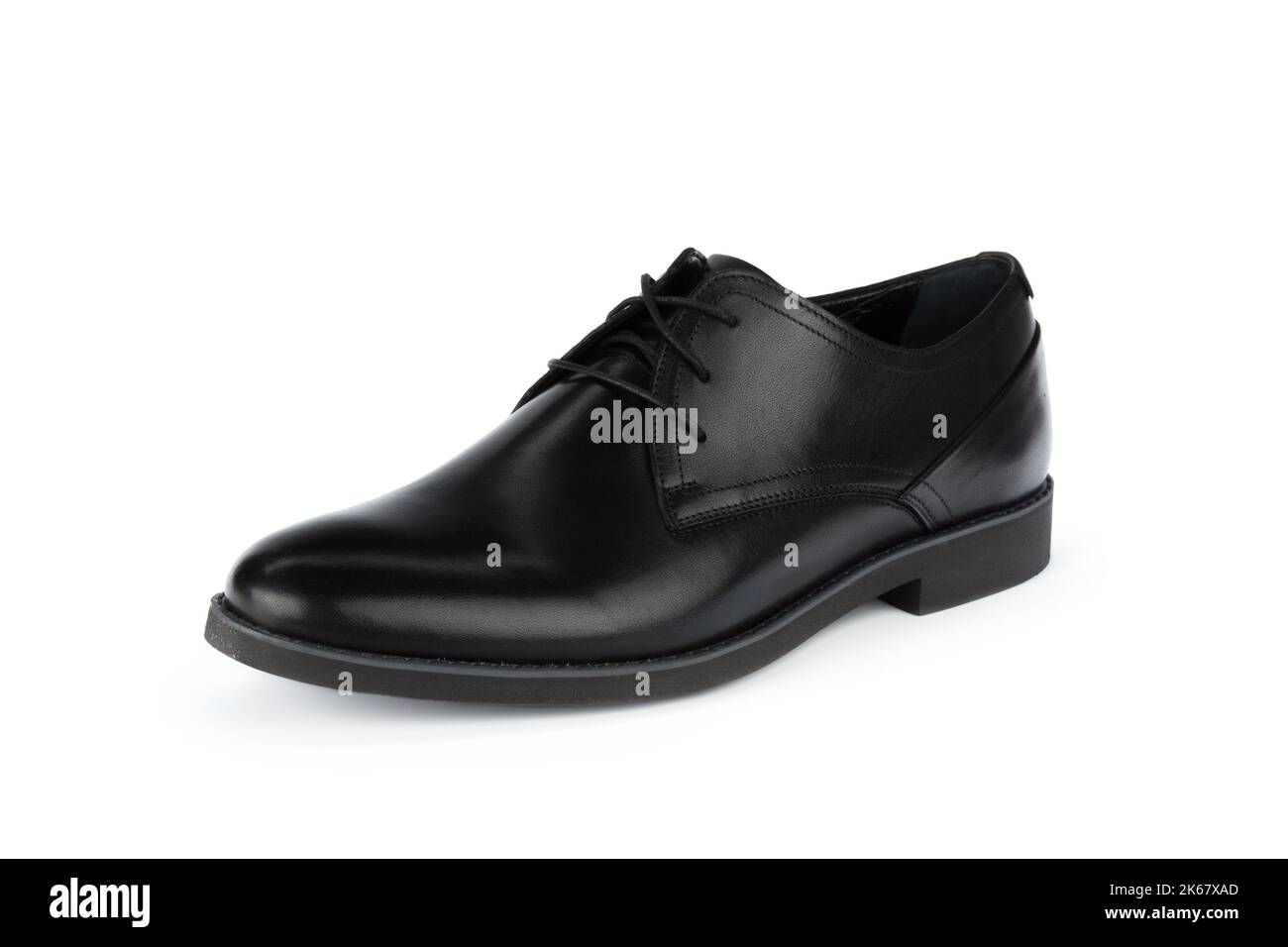 Black leather formal male shoes isolated on white background Stock ...