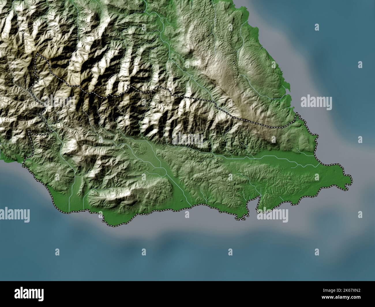 Saint Thomas, parish of Jamaica. Elevation map colored in wiki style ...