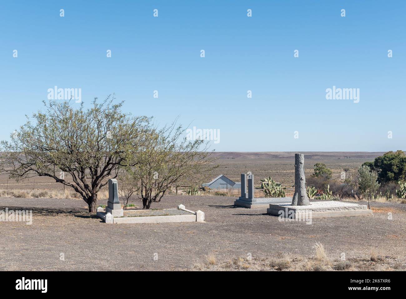 Graves next to road R356 between Loxton and Fraserburg in the Northern ...