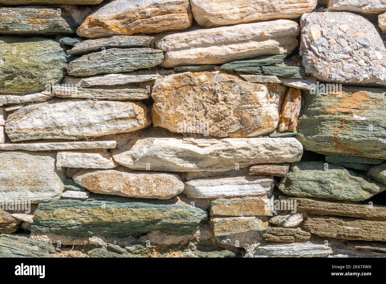 Stone wall at the village of Kastro on Sifnos island in Greece Stock ...