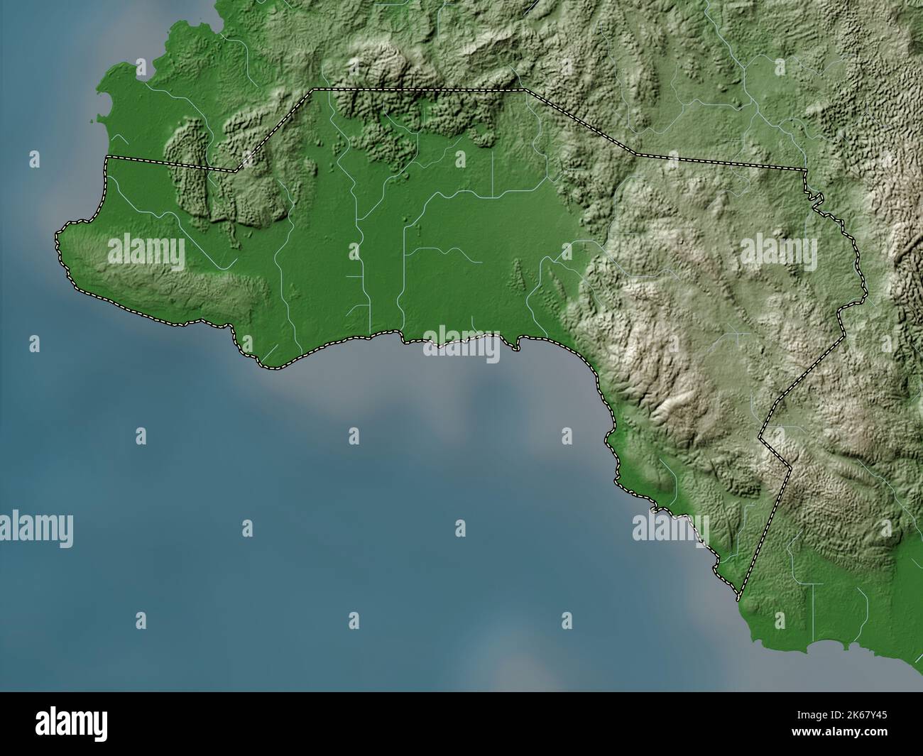 Westmoreland, parish of Jamaica. Elevation map colored in wiki style ...