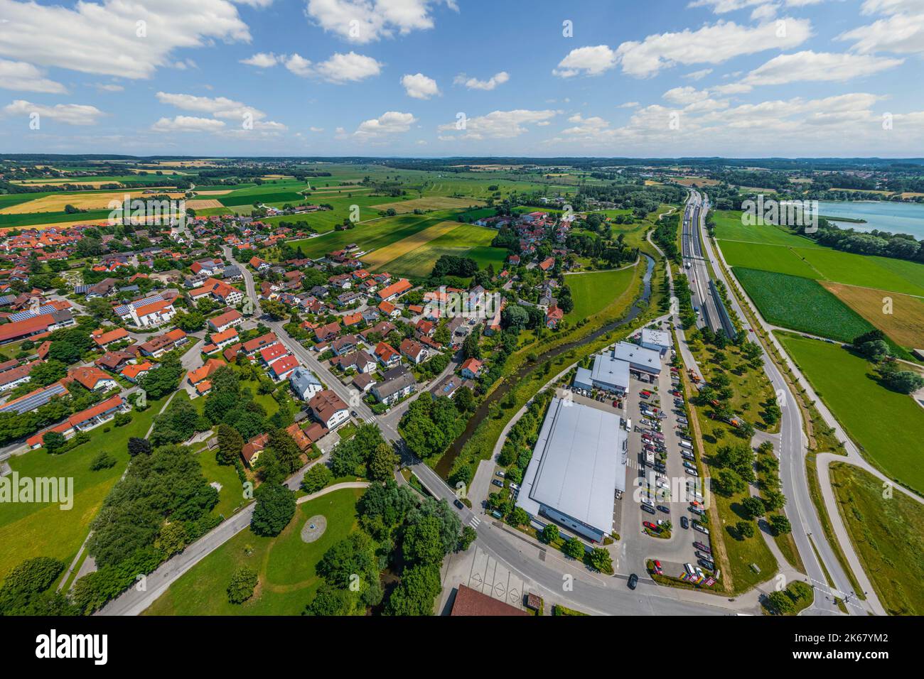 Eching on the Ammersee from above Stock Photo - Alamy