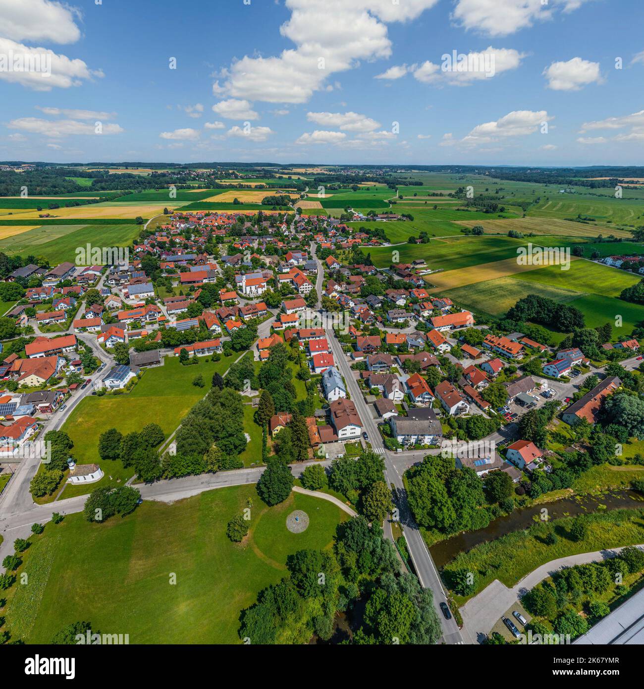 Eching on the Ammersee from above Stock Photo - Alamy
