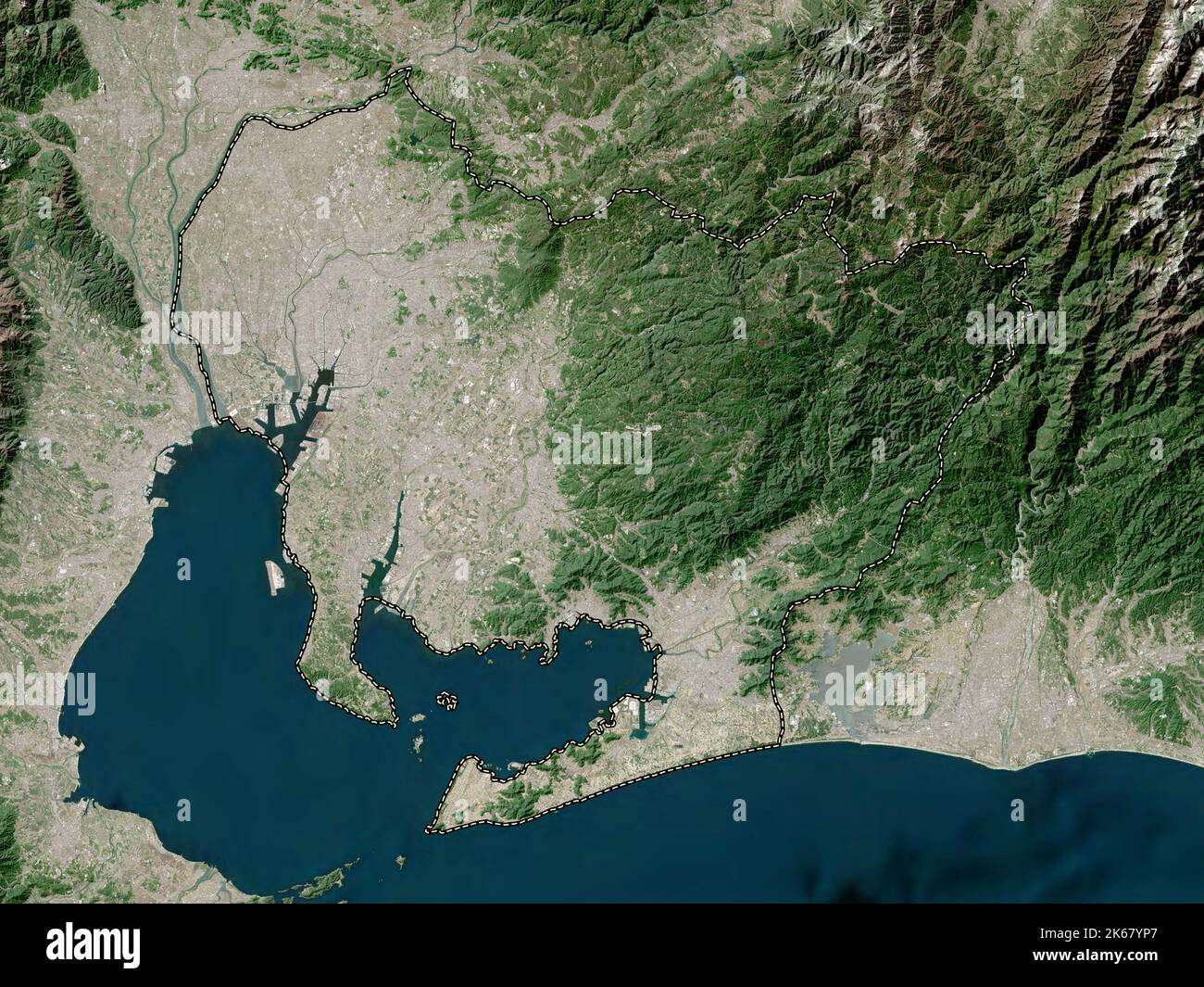 Aichi, prefecture of Japan. Low resolution satellite map Stock Photo ...