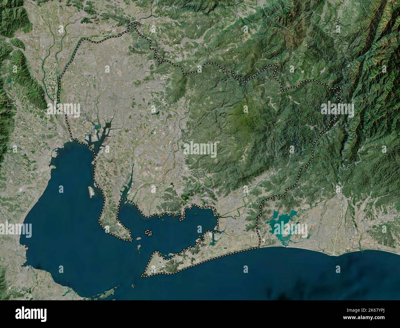 Aichi, prefecture of Japan. High resolution satellite map Stock Photo ...