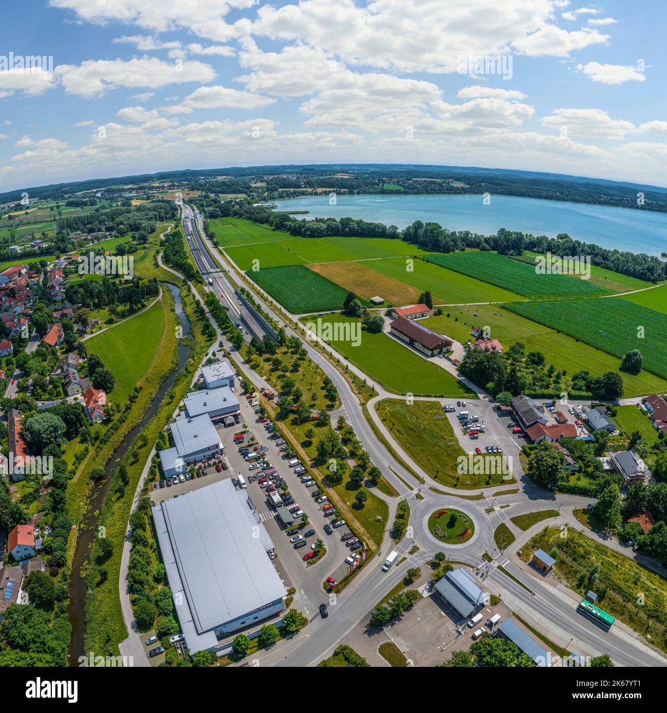 Eching on the Ammersee from above Stock Photo - Alamy