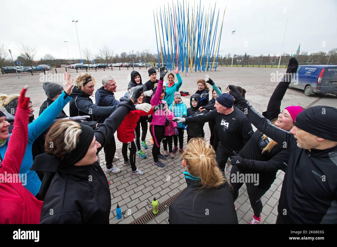 Tabata method, a form of high-intensity interval training, here outside ...