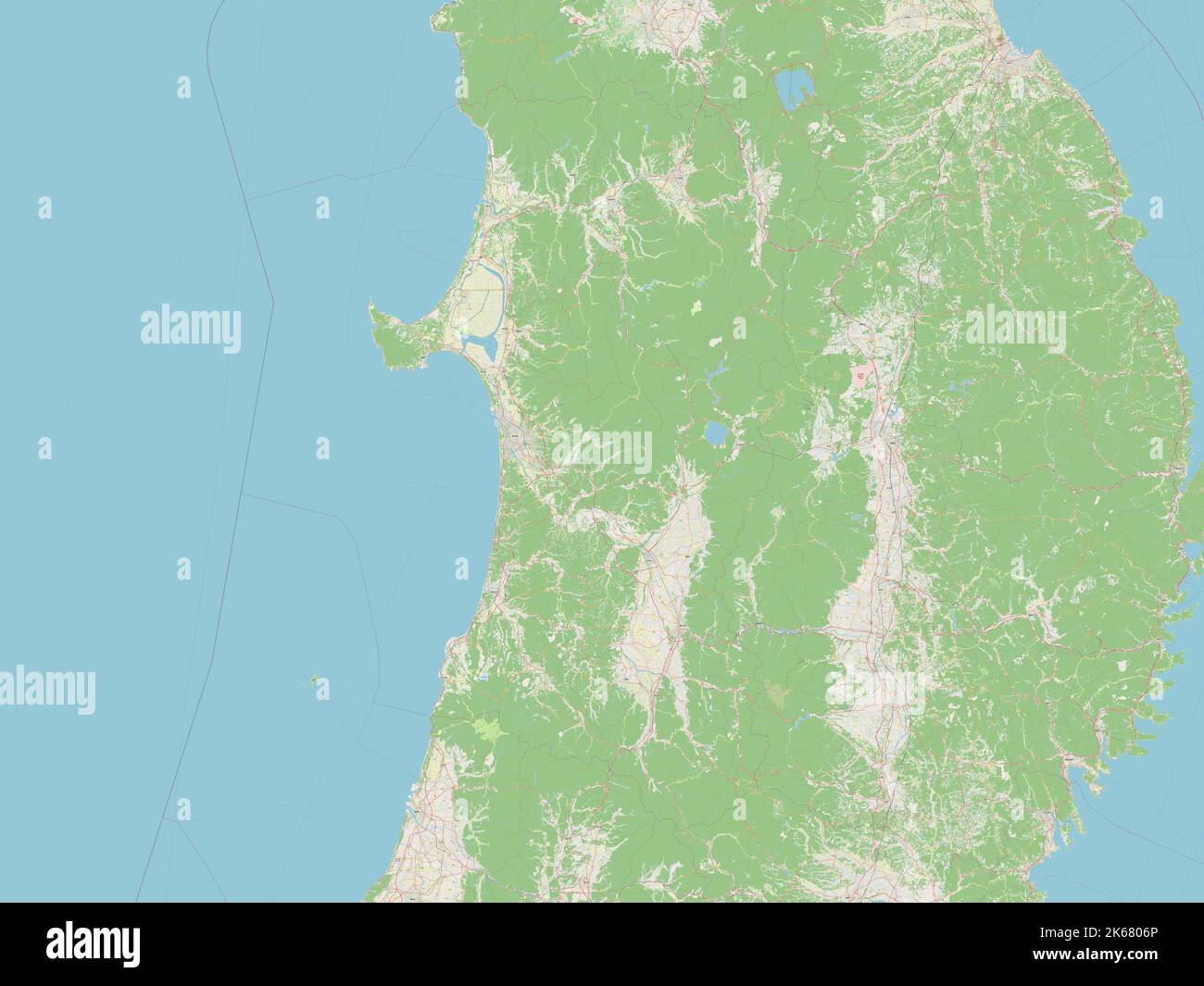 Akita, prefecture of Japan. Open Street Map Stock Photo - Alamy