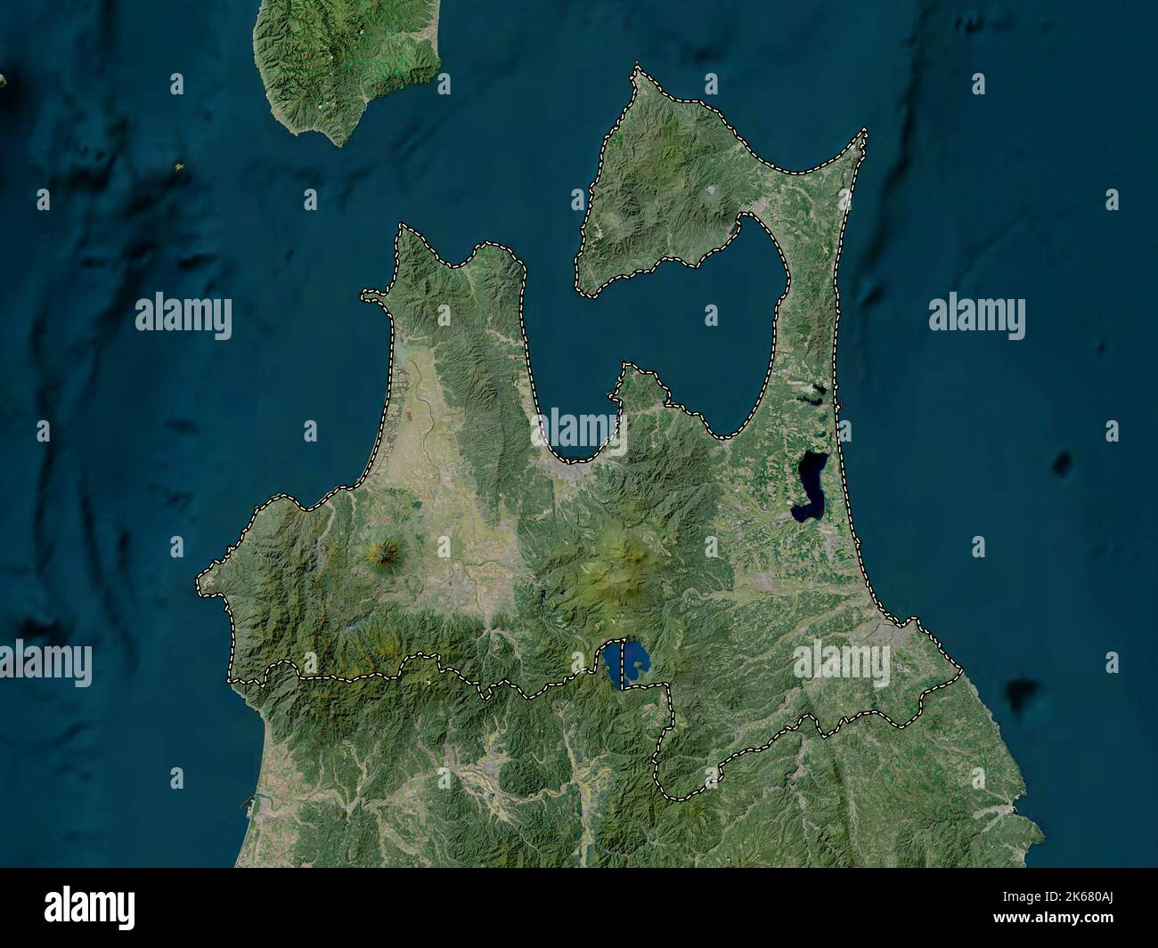 Aomori, prefecture of Japan. High resolution satellite map Stock Photo ...