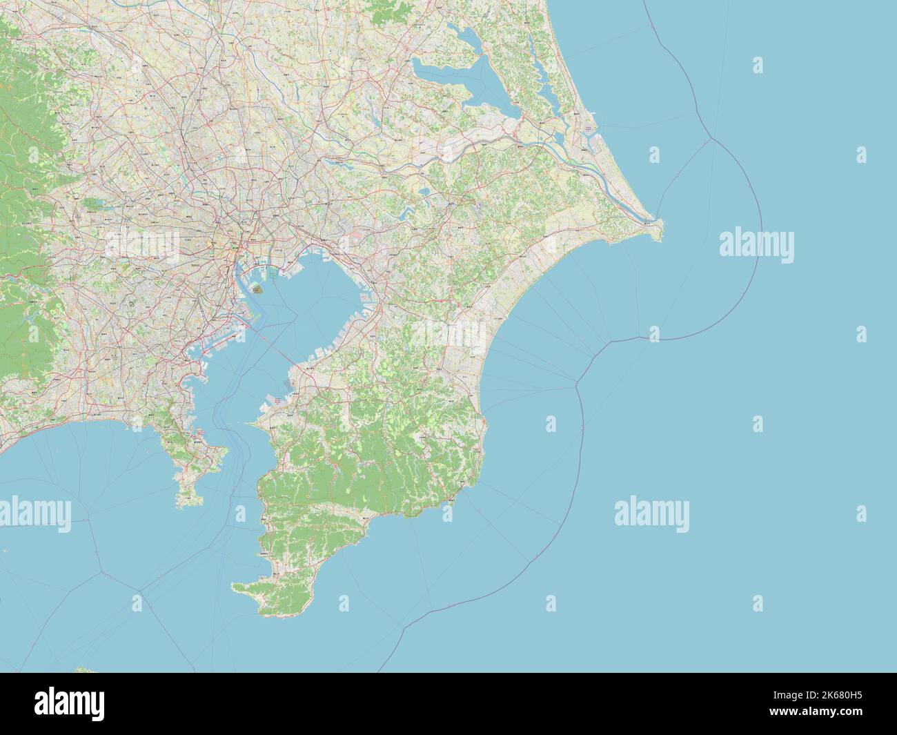 Chiba, prefecture of Japan. Open Street Map Stock Photo - Alamy