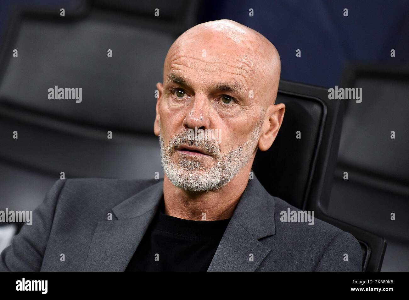 Milan, Italy. 11 October 2022. Stefano Pioli, head coach of AC Milan ...