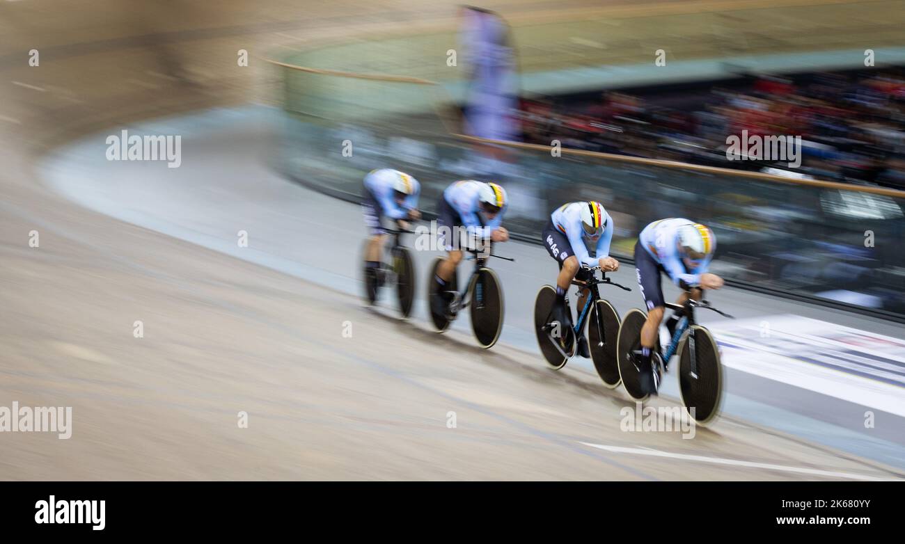 The Belgian team with (not in order pictured) Belgian Tuur Dens ...