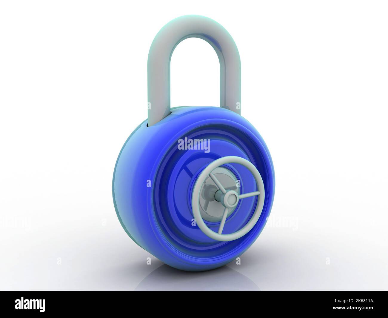 2d illustration Safety concept: Closed Padlock on digital background ...