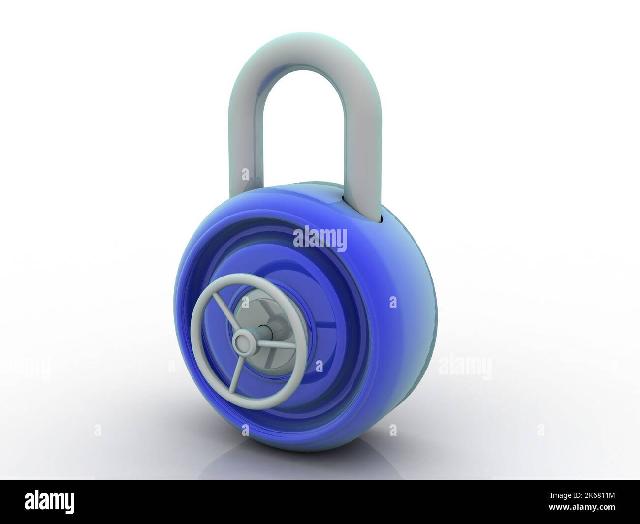 2d illustration Safety concept: Closed Padlock on digital background ...