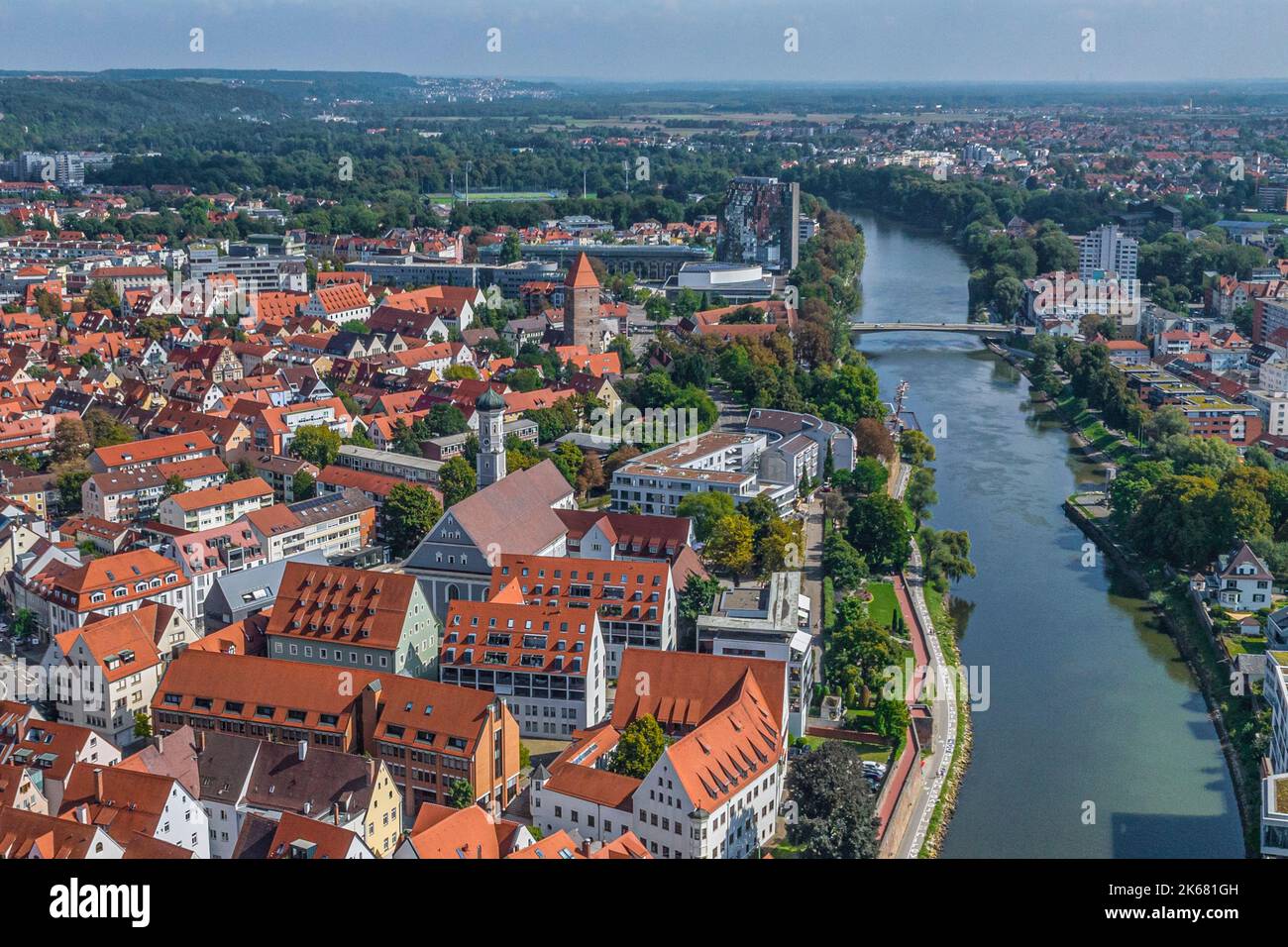 The twin cities of Ulm and Neu Ulm from above Stock Photo - Alamy